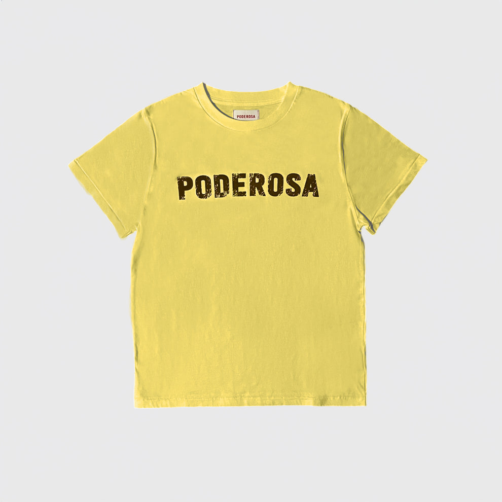 PODEROSA VELVET LOGO T-shirt / YELLOW – PODEROSA ONLINE STORE