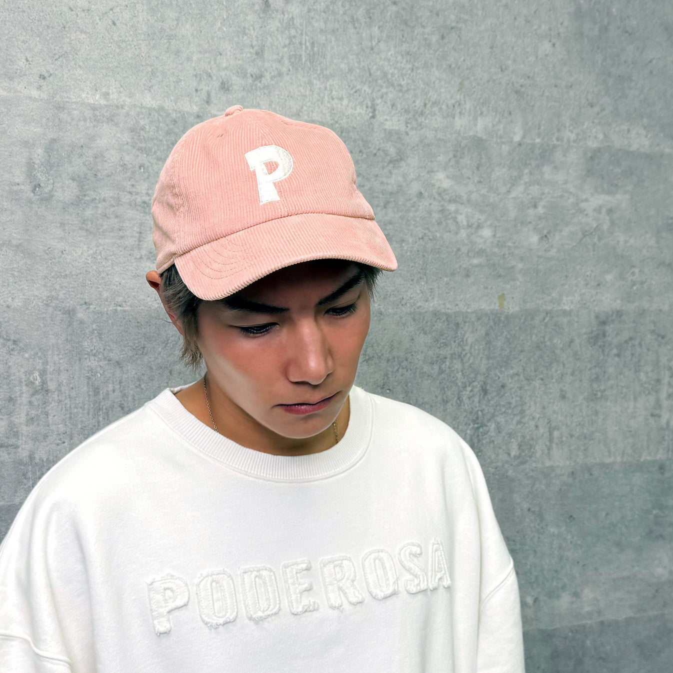 PODEROSA LOGO CORDUROY CAP / SMOKE PINK – PODEROSA ONLINE STORE